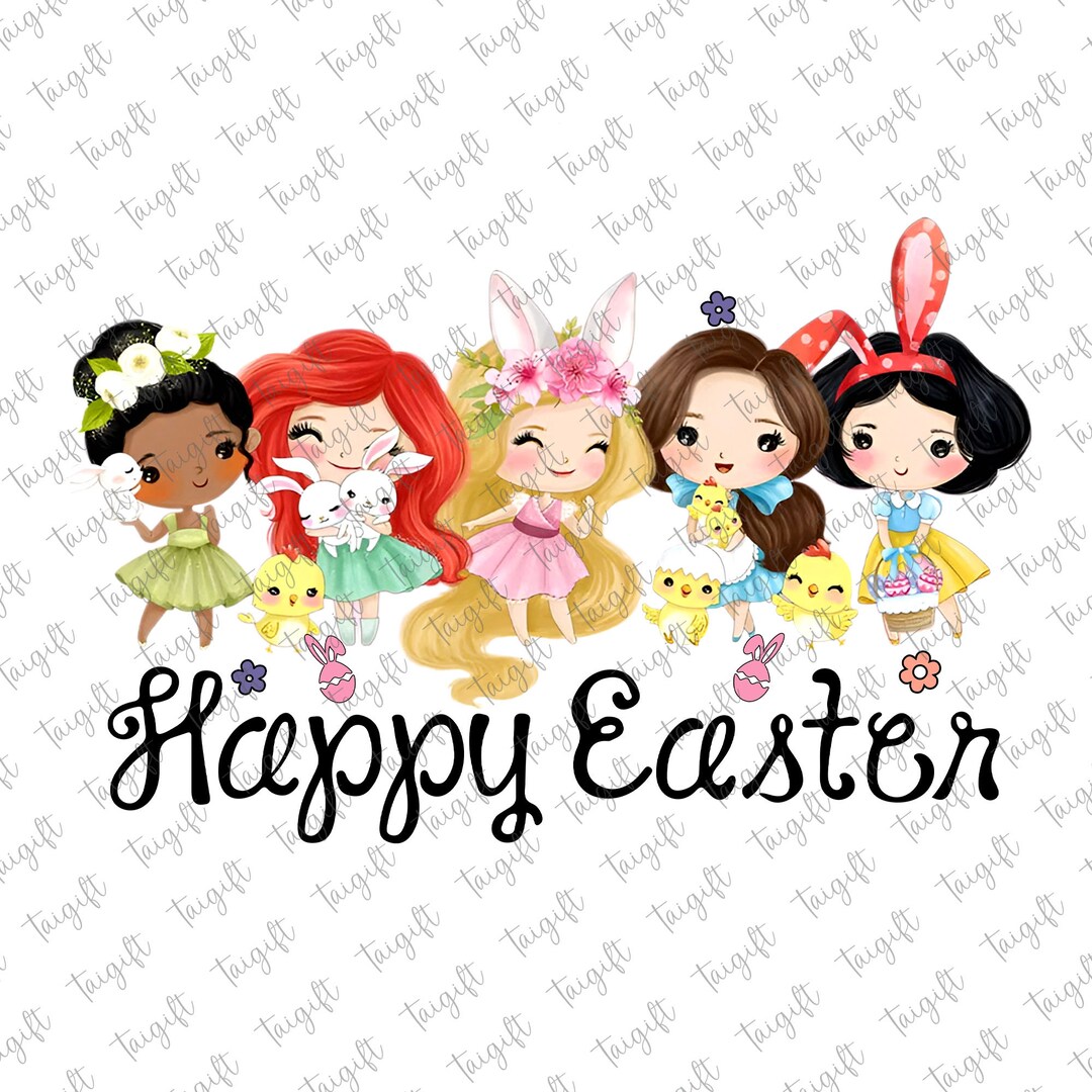 Happy Easter Png, Princess Easter Png, Easter Bunny Png, Retro Easter ...