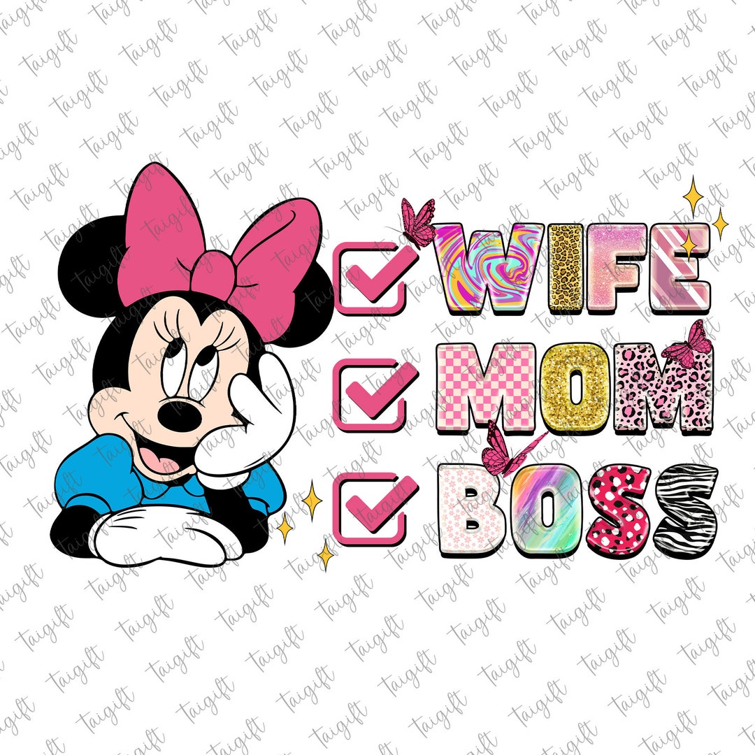 Wife Mom Boss Png, Mom Mouse Png, Mother's Day Png, Mouse and Friends ...