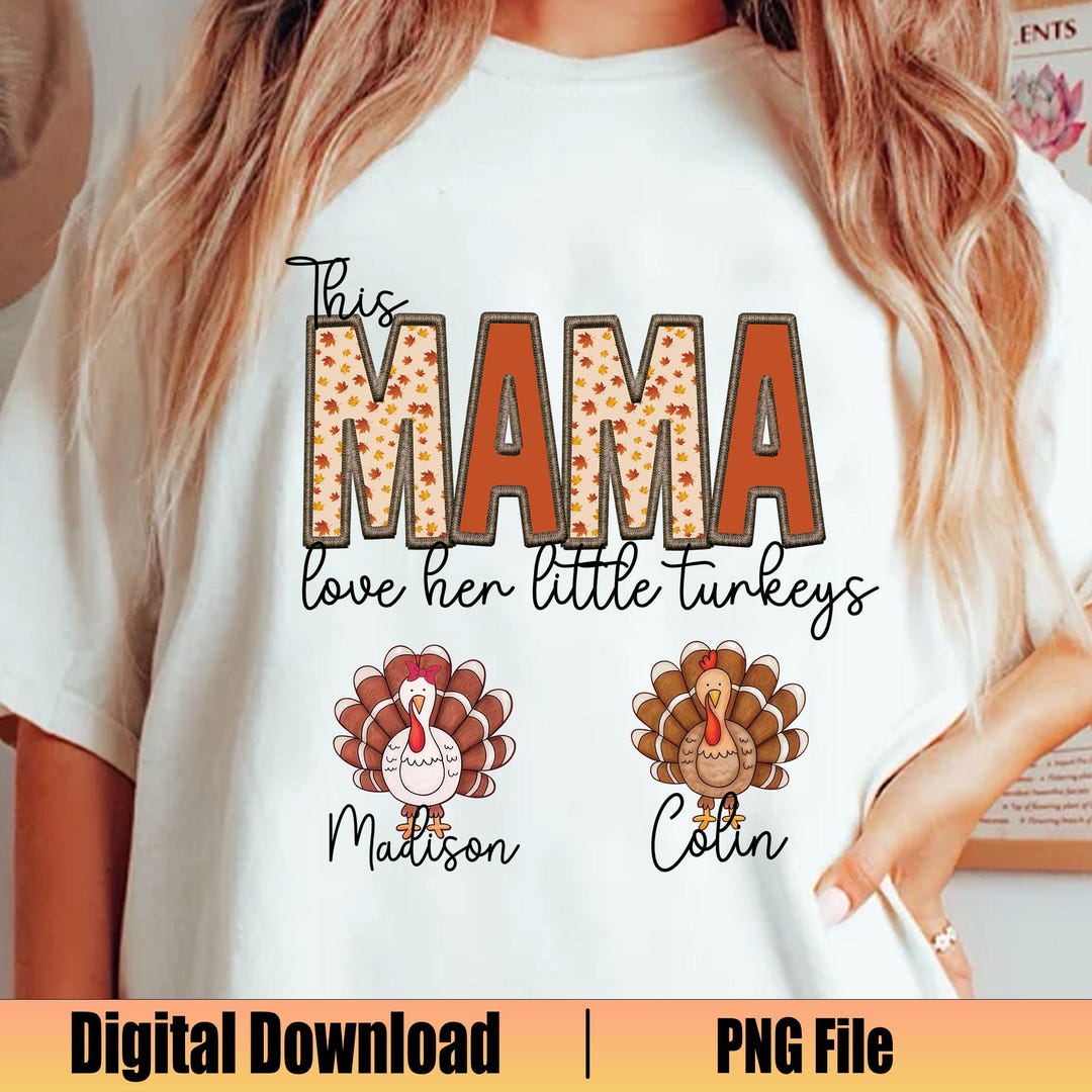 Personalized Mama Turkey Png, Mama Thanksgiving Turkey Png ...