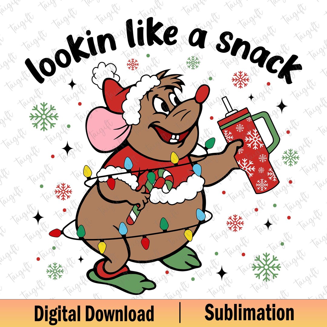 Looking Like a Snack Christmas Png, Cute Gus Gus Christmas Png, Cartoon ...