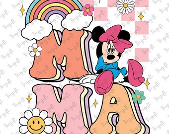 Super Mom Png, Mother's Day Png, Mouse and Friends Png, Retro ...