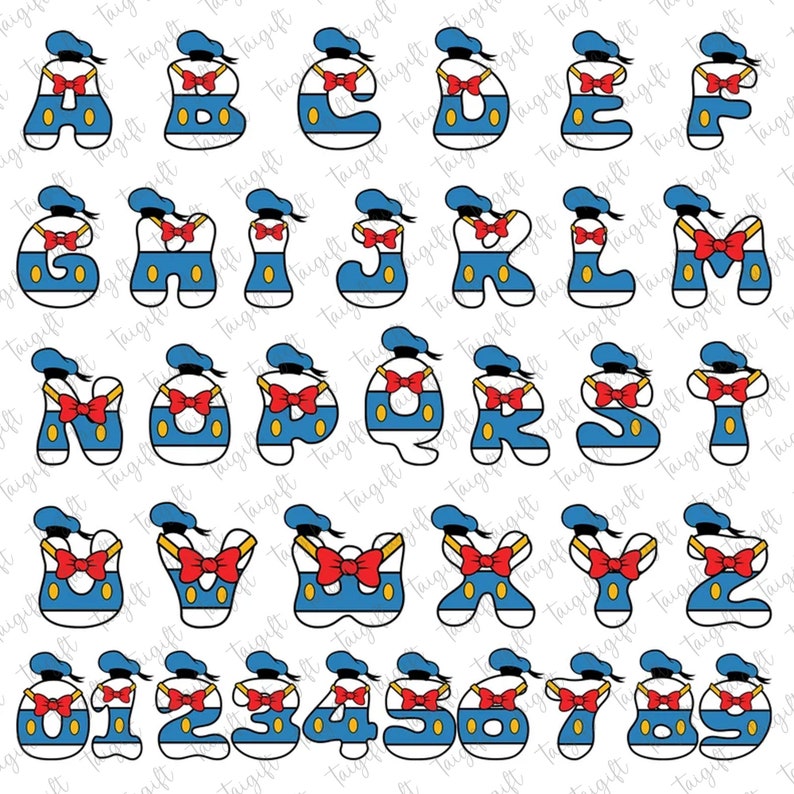 Mouse and Friend Alphabet PNG, Cute Character Alphabet PNG, Cartoons ...