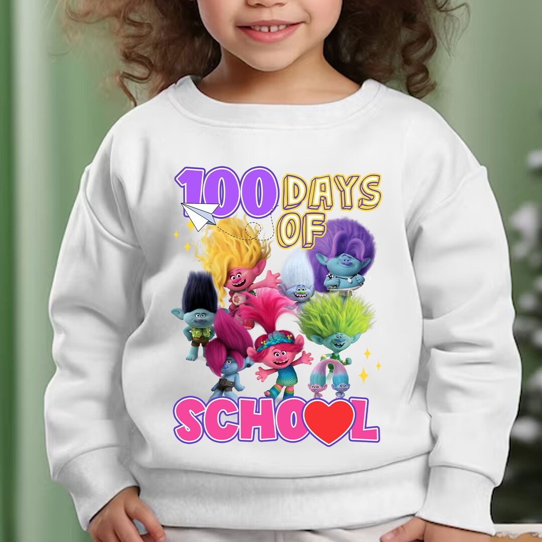 Trolls 100 Days of School Png, Back to School Png, Trolls Characters ...