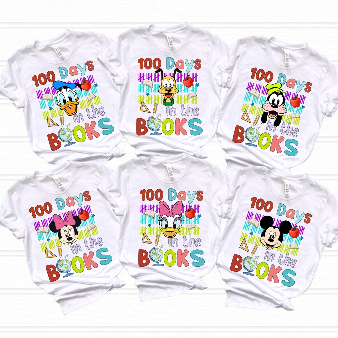 100 Days in the Books Png Bundle, 100 Days of School Png, Mouse and ...