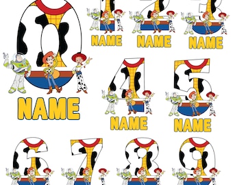 Personalized Toy Story Number Png, Custom Name, Birthday Boy Png ...