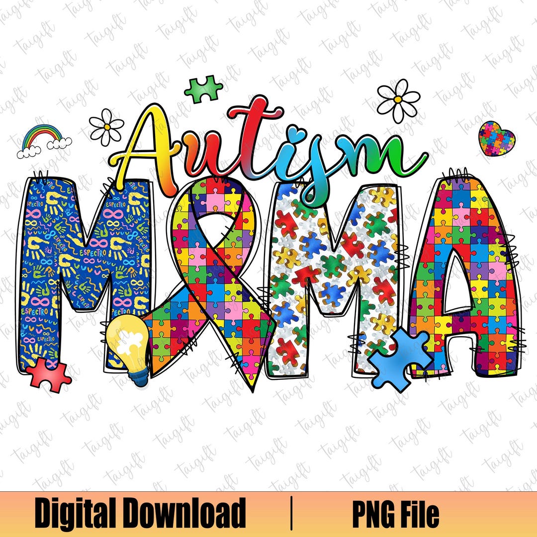 Autism Mama Png, Puzzle Piece Ribbon Png, Neurodiversity Mom Shirt ...