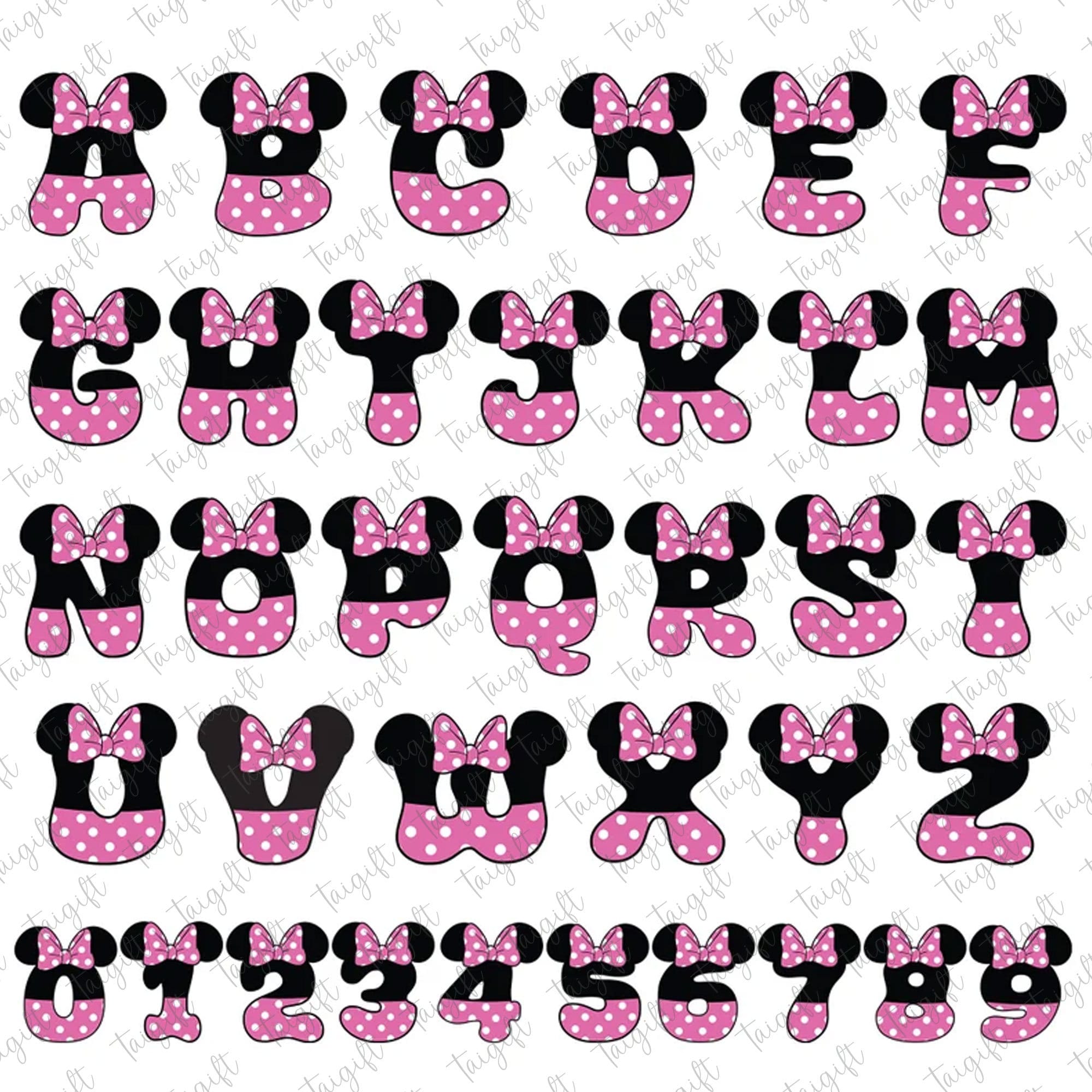 Mouse and Friend Alphabet PNG, Cute Character Alphabet PNG, Cartoons ...