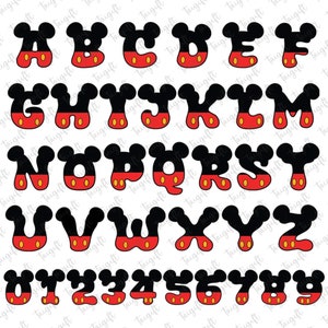 Mouse and Friend Alphabet PNG, Cute Character Alphabet PNG, Cartoons ...