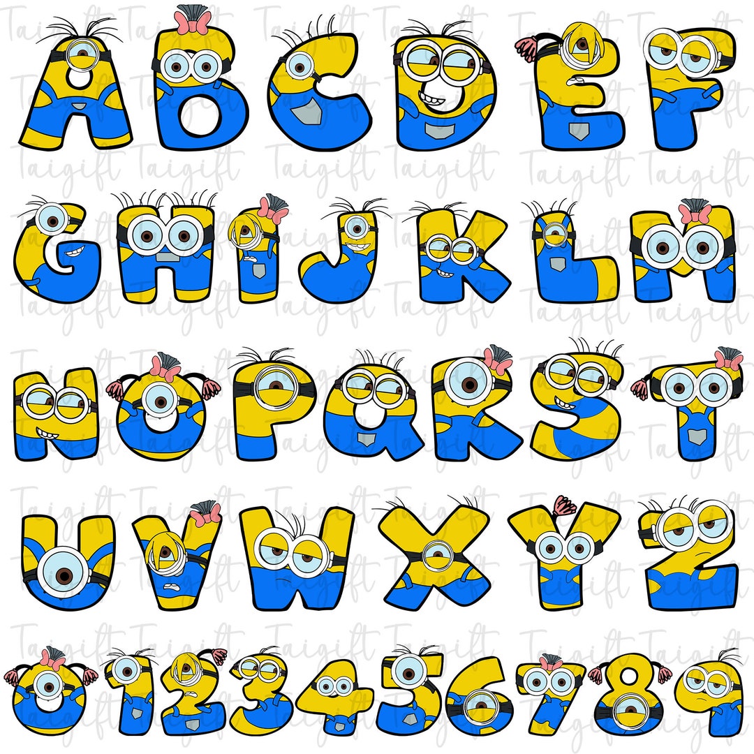 Cartoon Character Letters PNG, Funny Character Alphabet PNG Sublimation ...