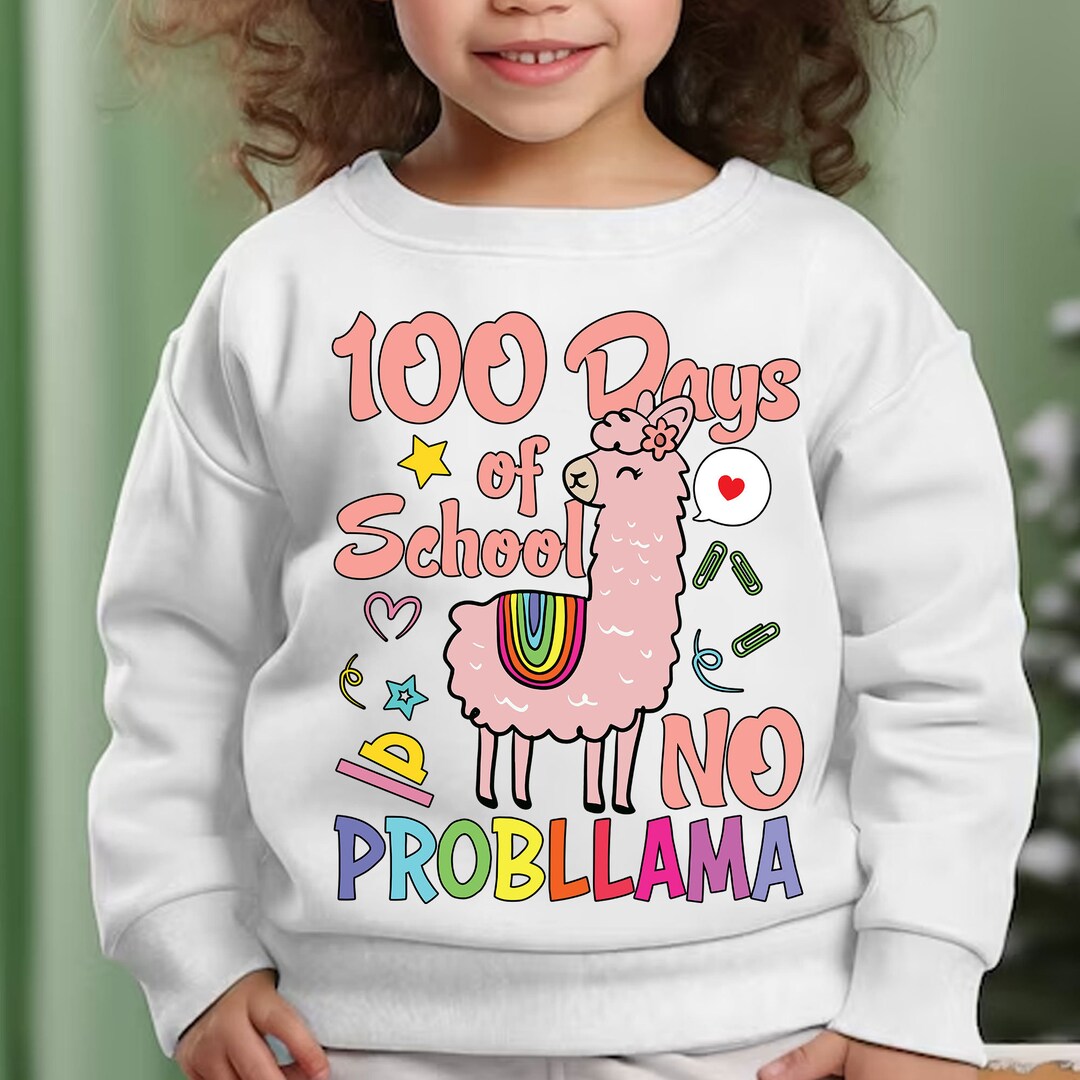 100 Days of School No Probllama Png, 100 Days of School Png, Back to ...
