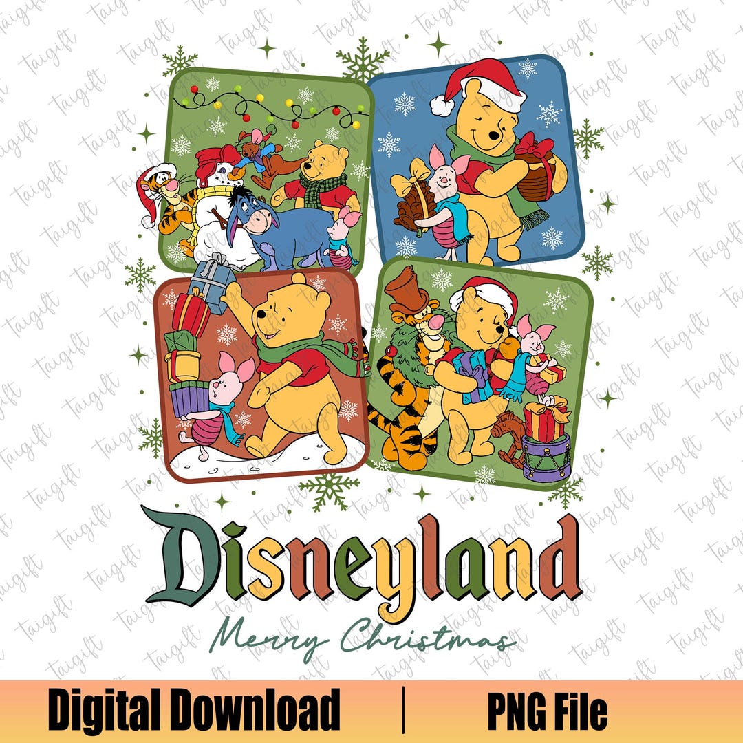 Christmas Bear and Friends Png, Merry Christmas Png, Winnie the Pooh ...