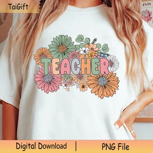 Floral Teacher Png, Back to School Png, Boho Teacher Png, Teacher ...
