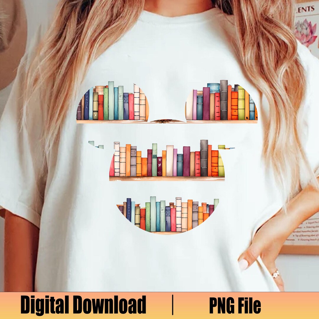 Bookshelf Mouse Head Png, Book Lover Png, Reading Mouse Png, Book Nerd ...