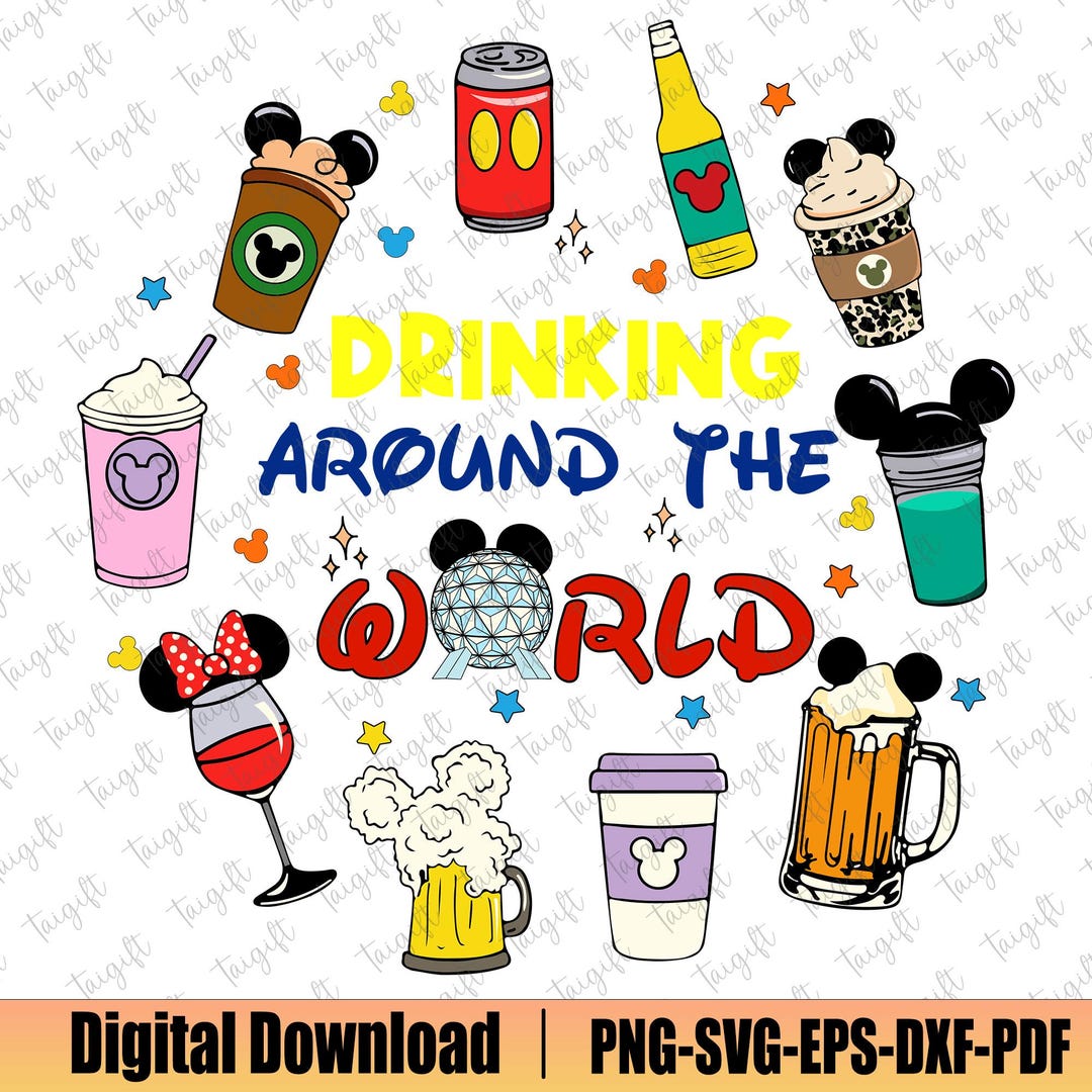 Drinking Around the World Svg, Mouse and Friends, Family Trip Svg ...