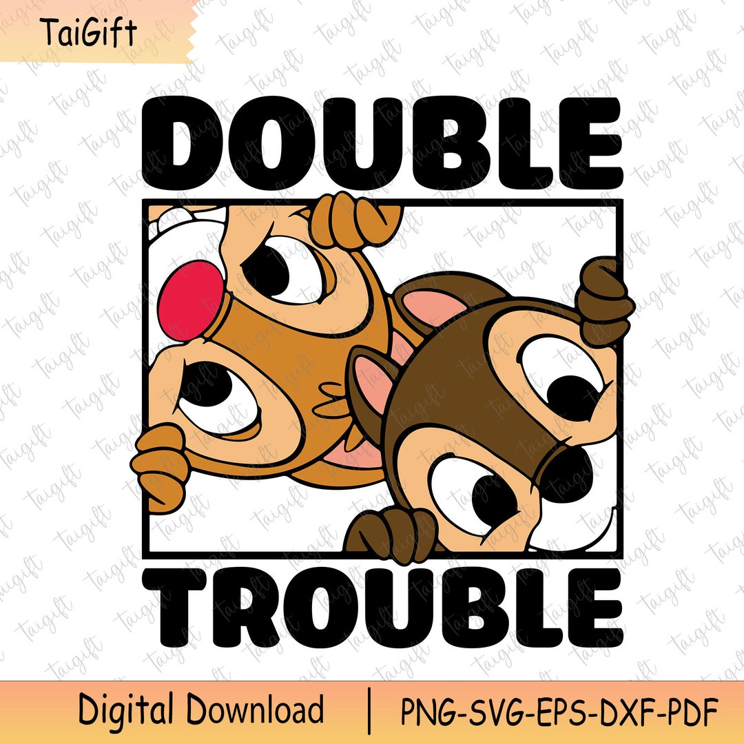 Double Trouble Svg, Cartoon Characters, Best Friends Svg, Friend Trip ...