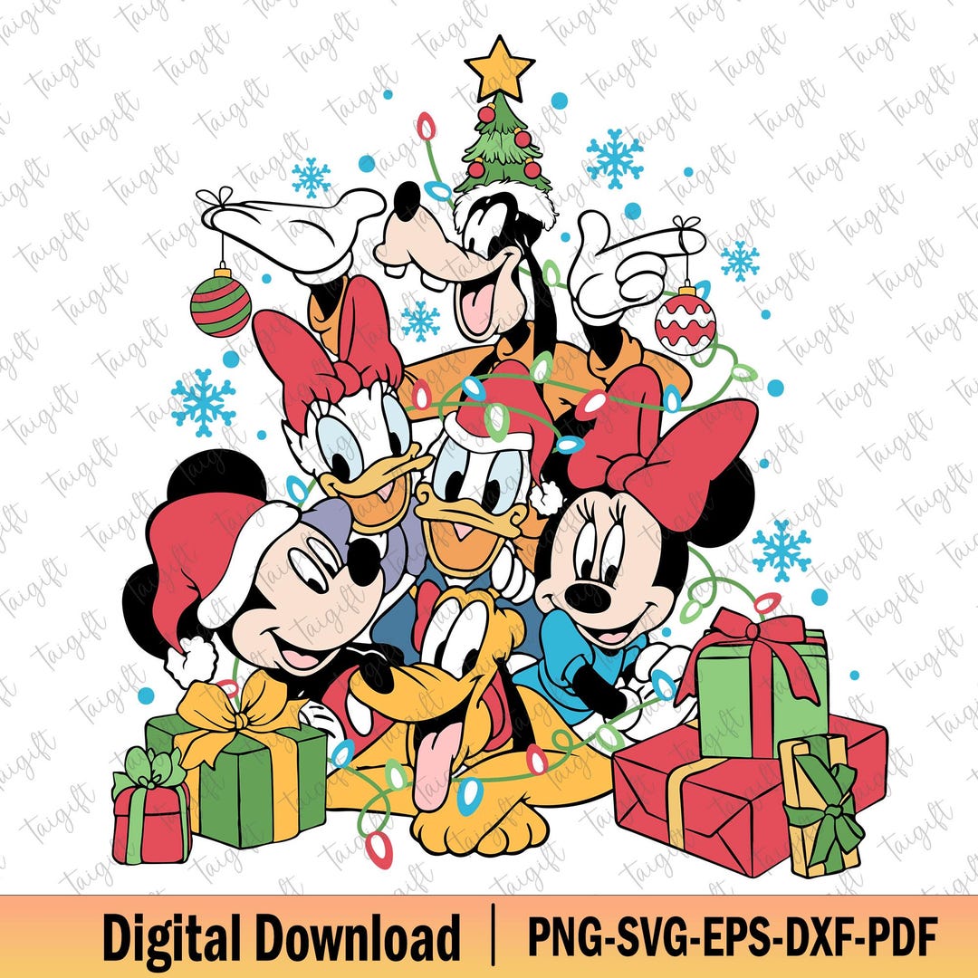 Merry Christmas Mouse and Friends Svg, Christmas Squad Svg, Xmas ...