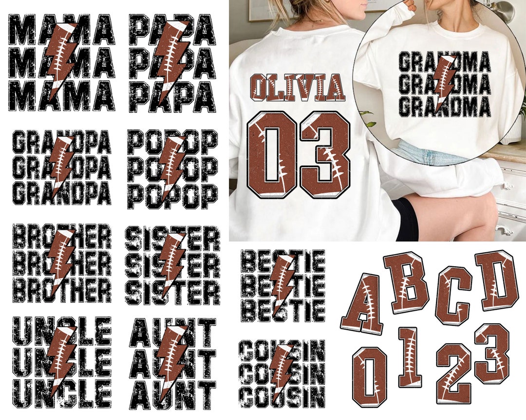 Personalized Football Alphabet Png Bundle, Football Letters Png ...