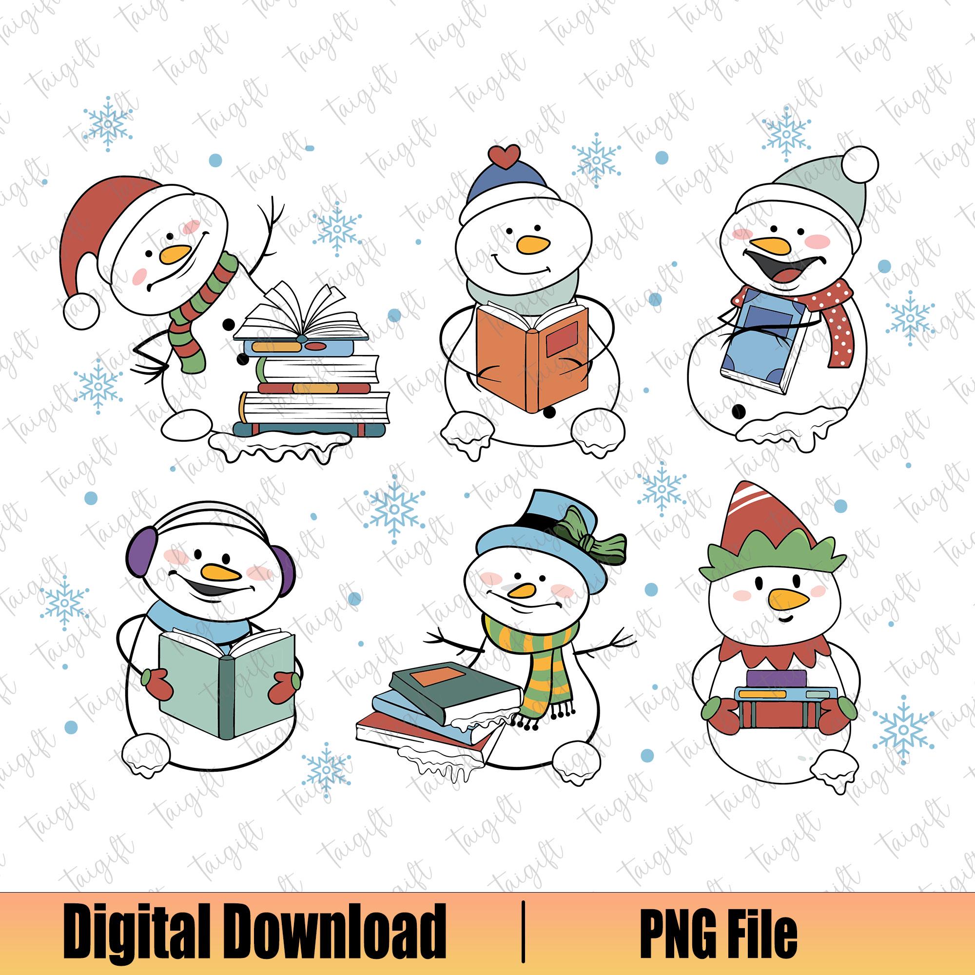 Snowman Reading A Book Clip Art