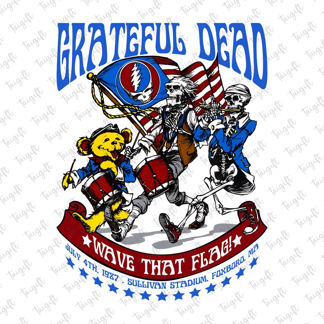 Grateful Dead Png, Wave That Flag July 4th 1987, Sullvan Sradium, Funny ...
