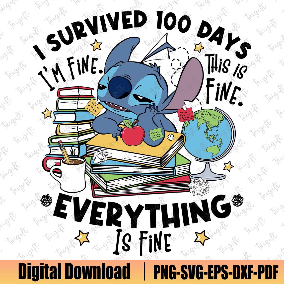 I Survived 100 Days of School Svg, Anxiety School Svg, Cartoon ...