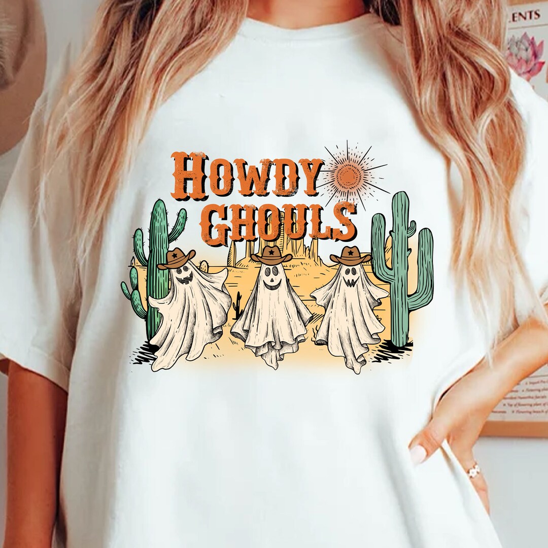 Howdy Ghouls Png, Western Halloween Design, Cowboy Ghost Png, Halloween ...