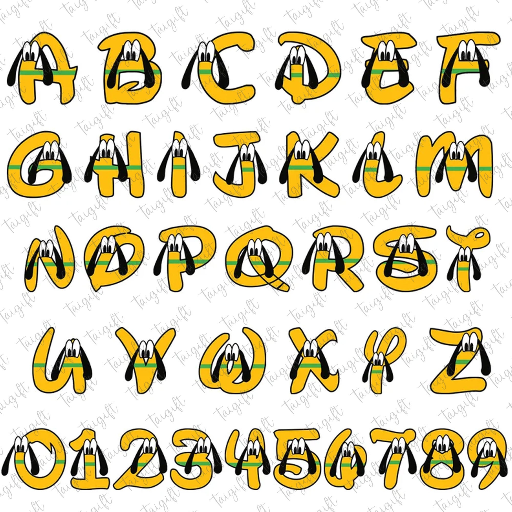 Mouse and Friend Alphabet PNG, Cute Character Alphabet PNG, Cartoons ...