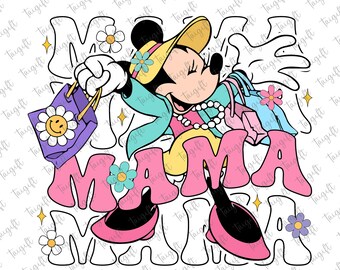 Super Mom Png, Mother's Day Png, Mouse and Friends Png, Retro ...