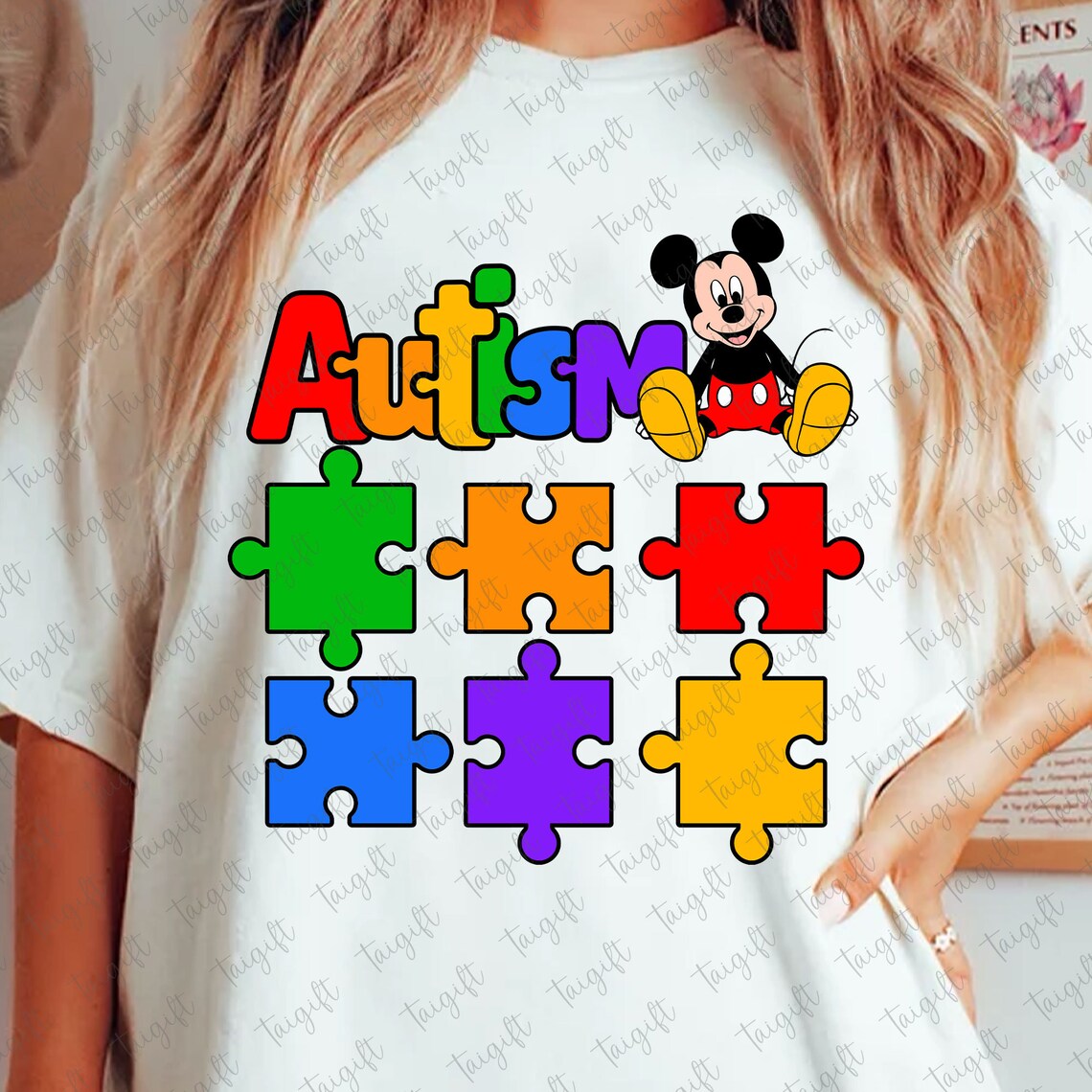 Mouse Autism Puzzle Piece Svg, Autism Awareness Svg, Mouse and Friends ...