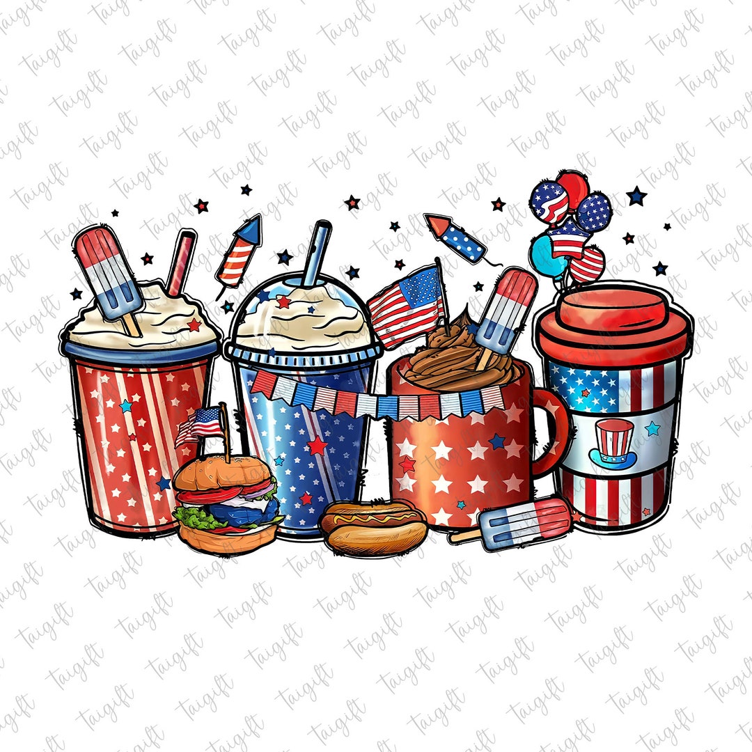Ice Coffee 4th of July Png, Usa Flag Png, Independence Day Png ...