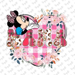 Mama Heart Png, Mother's Day Png, Mouse and Friends Png, Retro ...