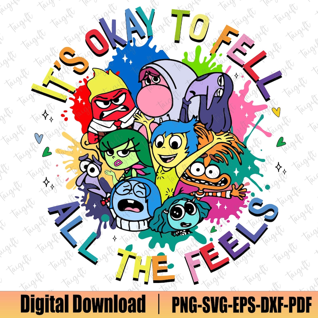 It's Okay to Feel Svg, Cartoon Emotions Svg, Mental Health Svg, Para ...