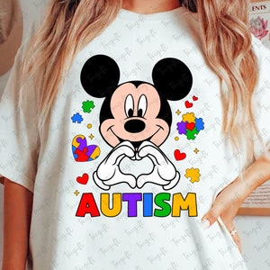 Mouse Autism Puzzle Piece Svg, Autism Awareness Svg, Mouse and Friends ...