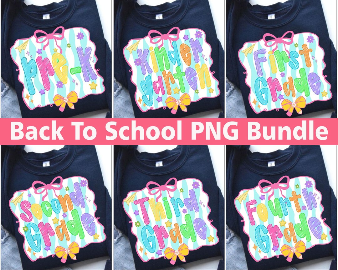 Preppy Coquette Back to School Png Bundle, Girl Back to School Png ...