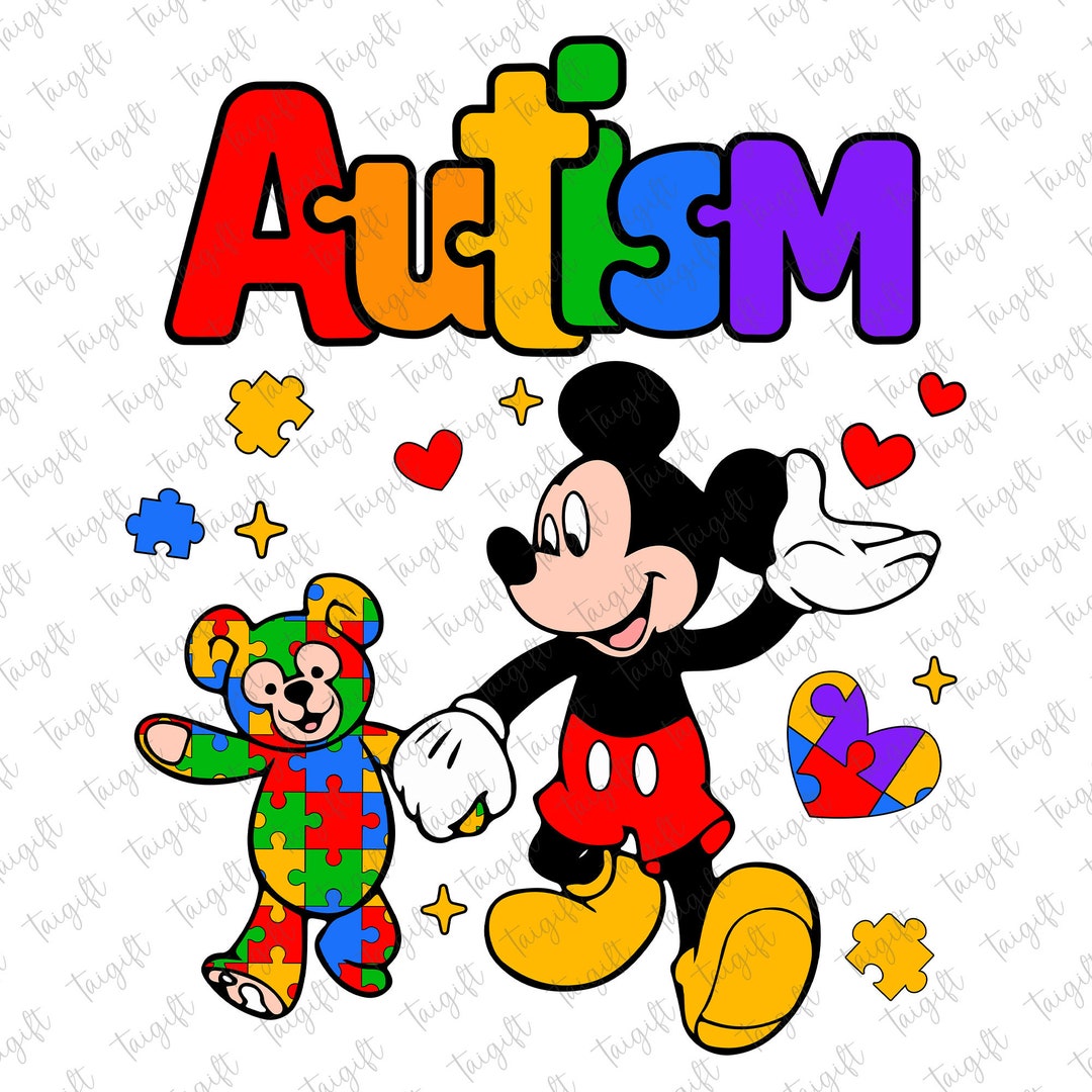 Mouse Autism, Puzzle Piece Svg, Autism Awareness Svg, Mouse and Friends ...
