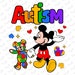 Mouse Autism, Puzzle Piece Svg, Autism Awareness Svg, Mouse and Friends ...