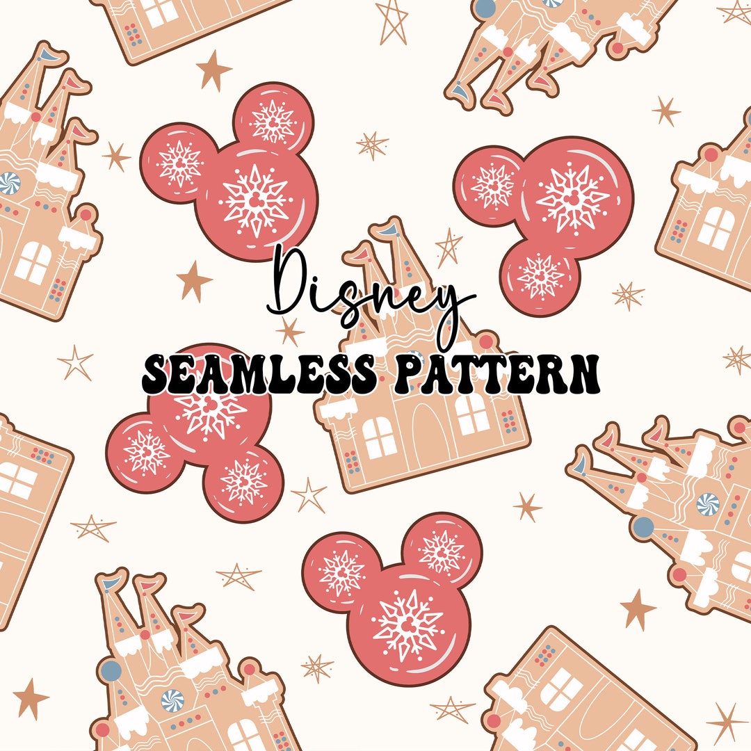 Magical Snacks Seamless Pattern, Castle Cookie Mouse Seamless Pattern, Mouse Park Snacks Pattern ...