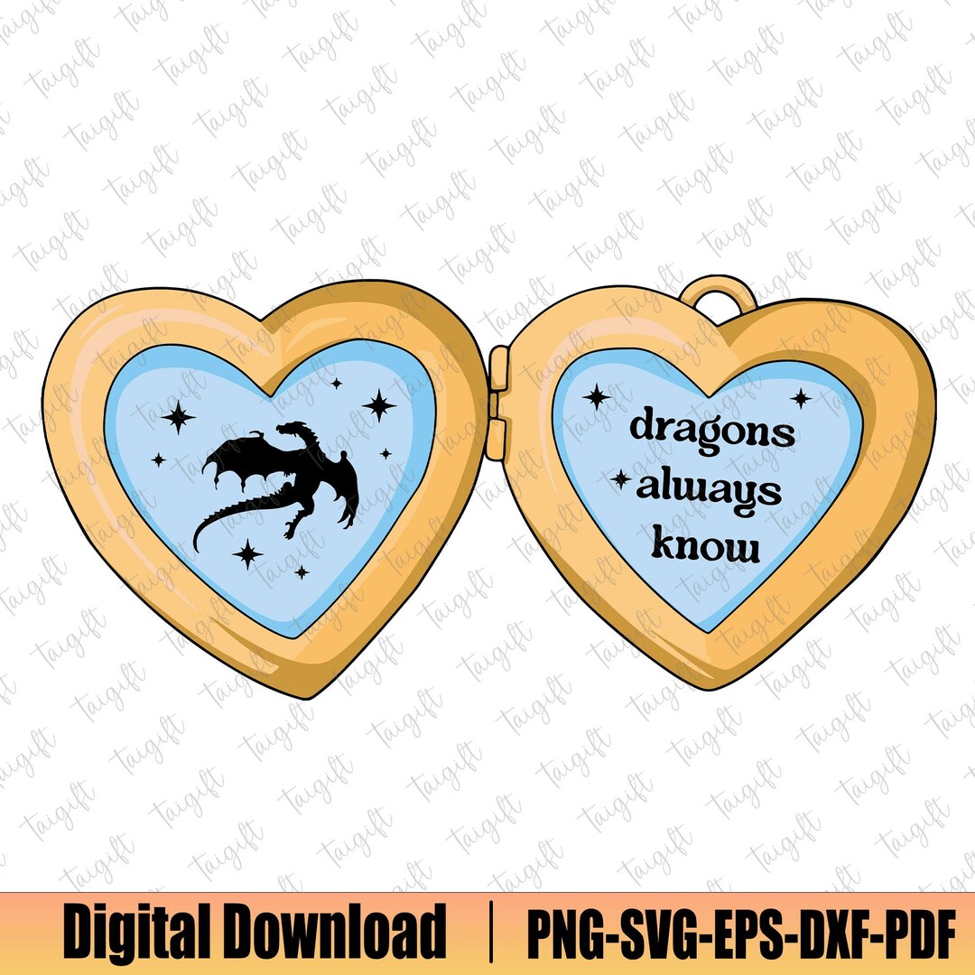 Dragon Locket Svg, Fantasy Jewelry Svg, Heart Locket Svg, Bookish Svg ...