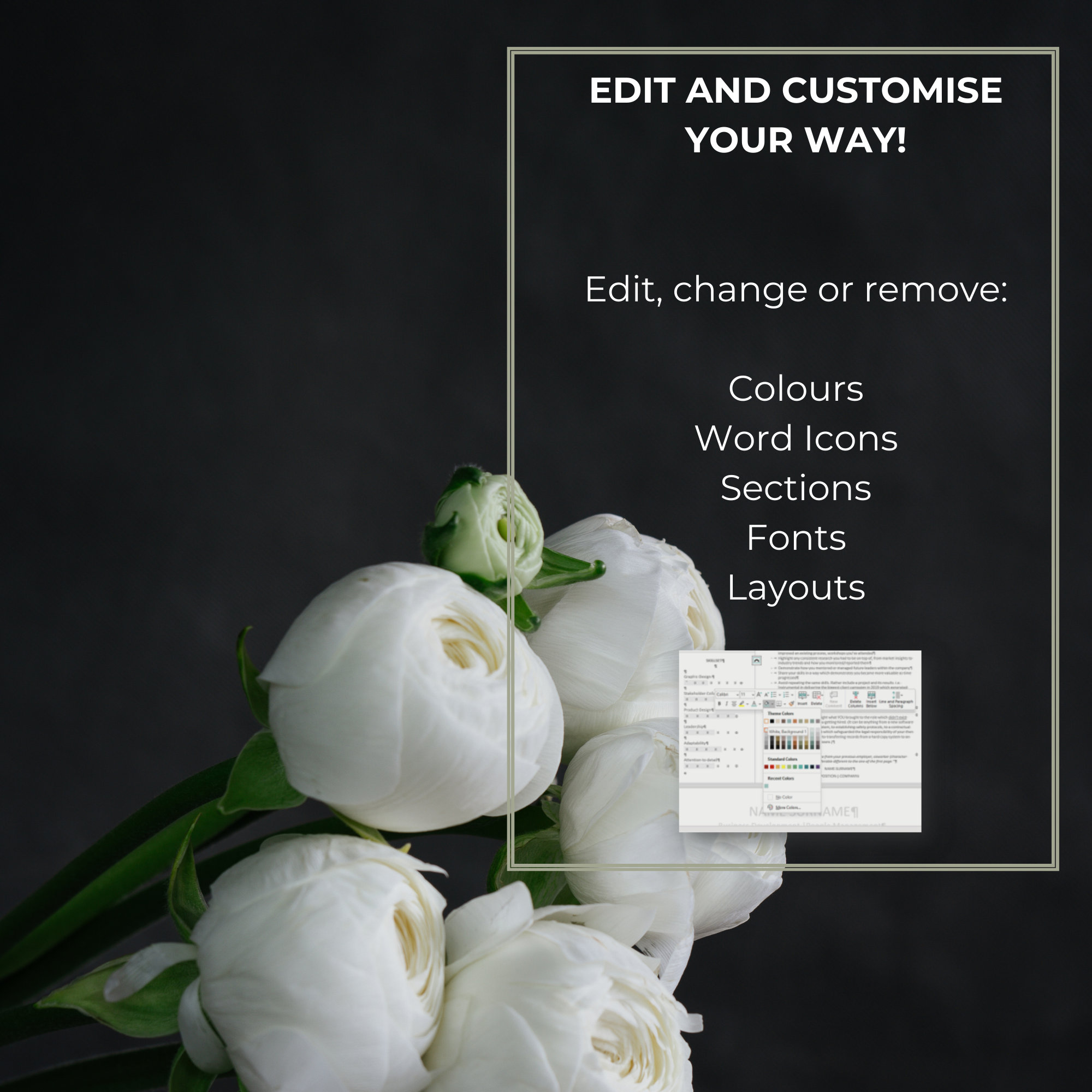 Creative Resume CV Portfolio Elegant Design With Prompts - Etsy