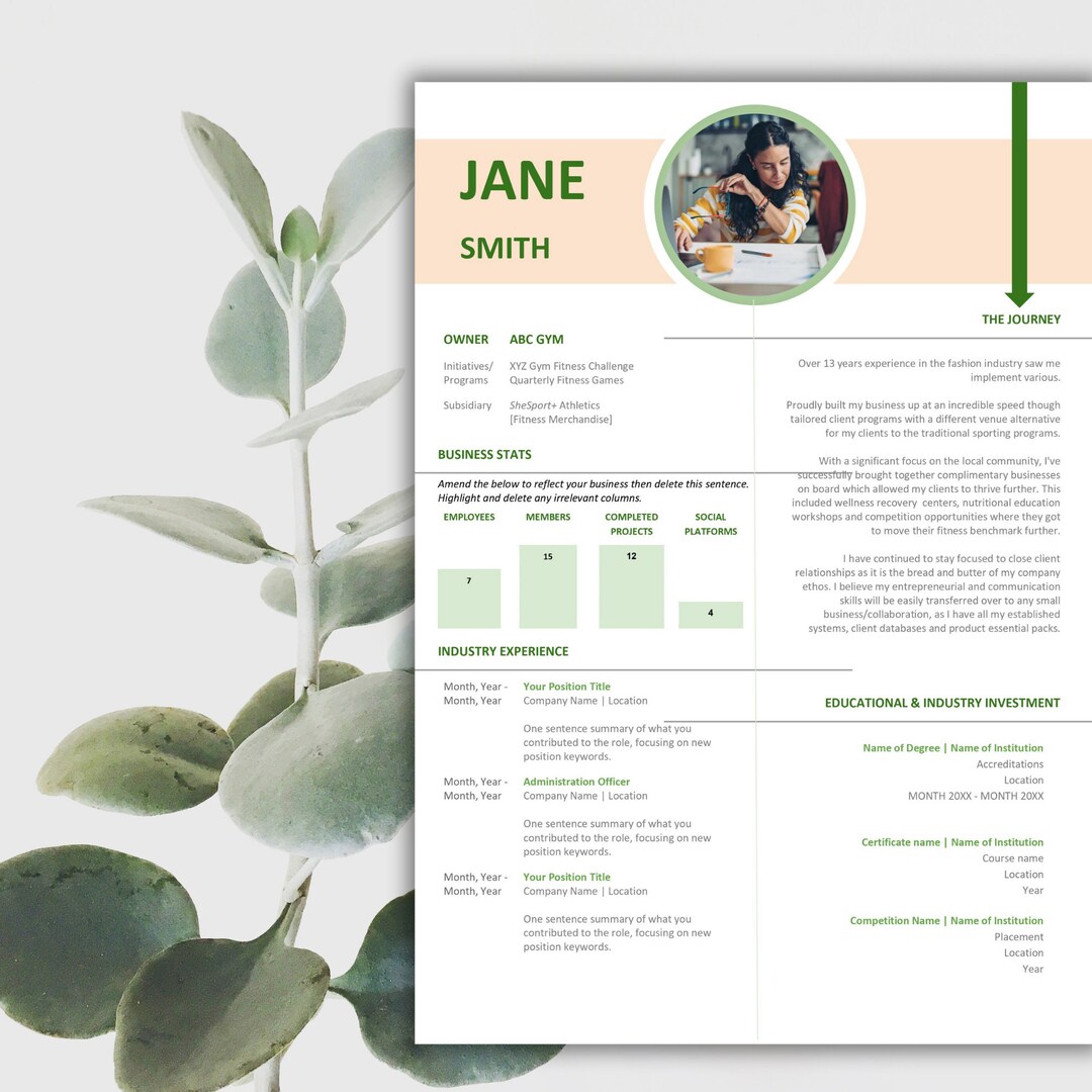 Business Owner Themed Resume, Applicable to Any Industry. Clean ...