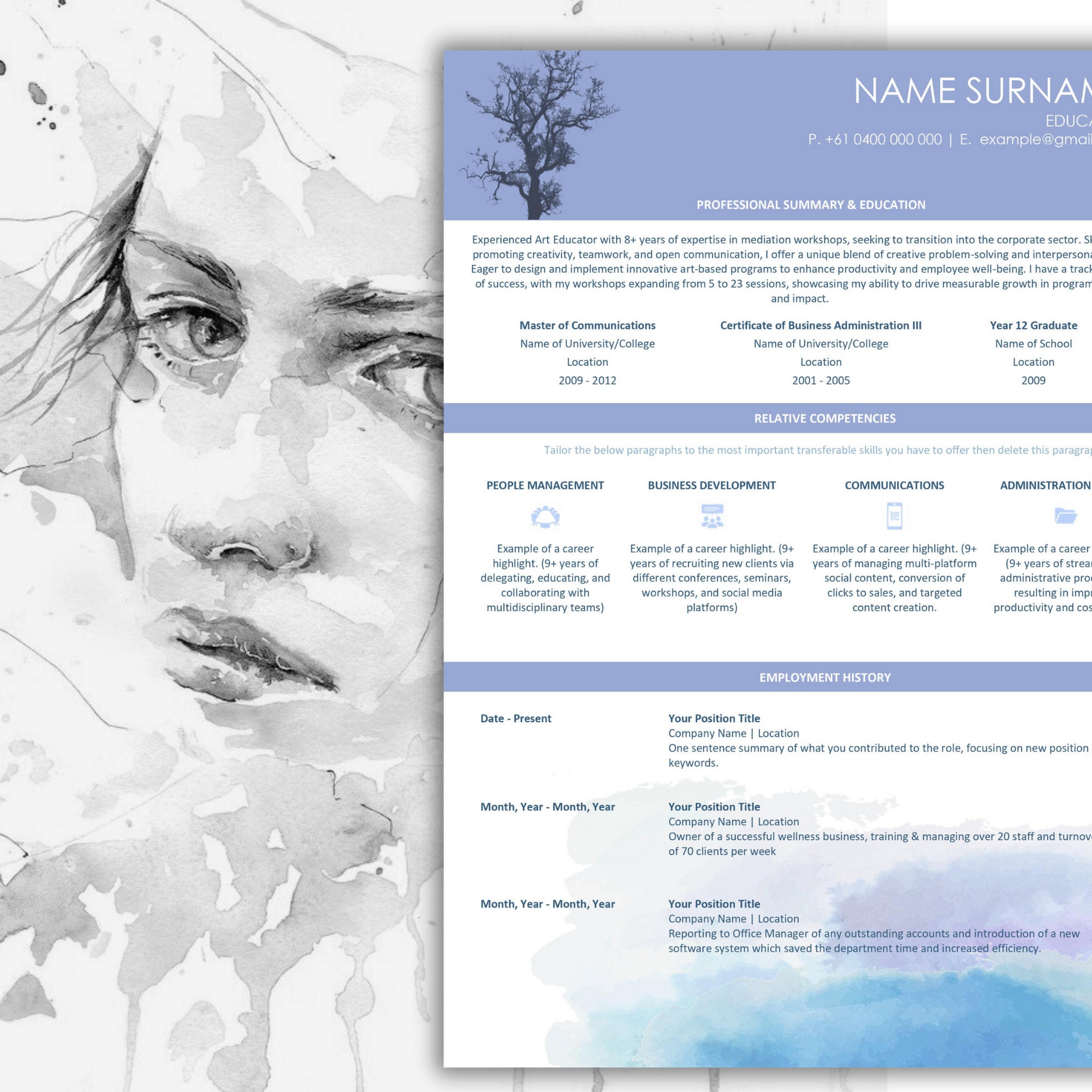 Creative Editable Resume/cv Template Ideal for Any Career - Etsy