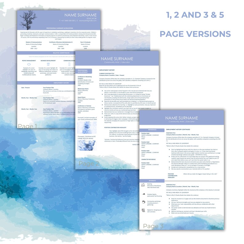 Creative, Editable Resume/cv Template Ideal for Any Career Development ...