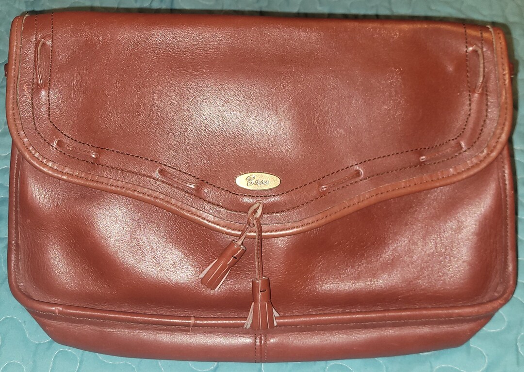 Vintage Bass Brown Leather Clutch Purse - Etsy