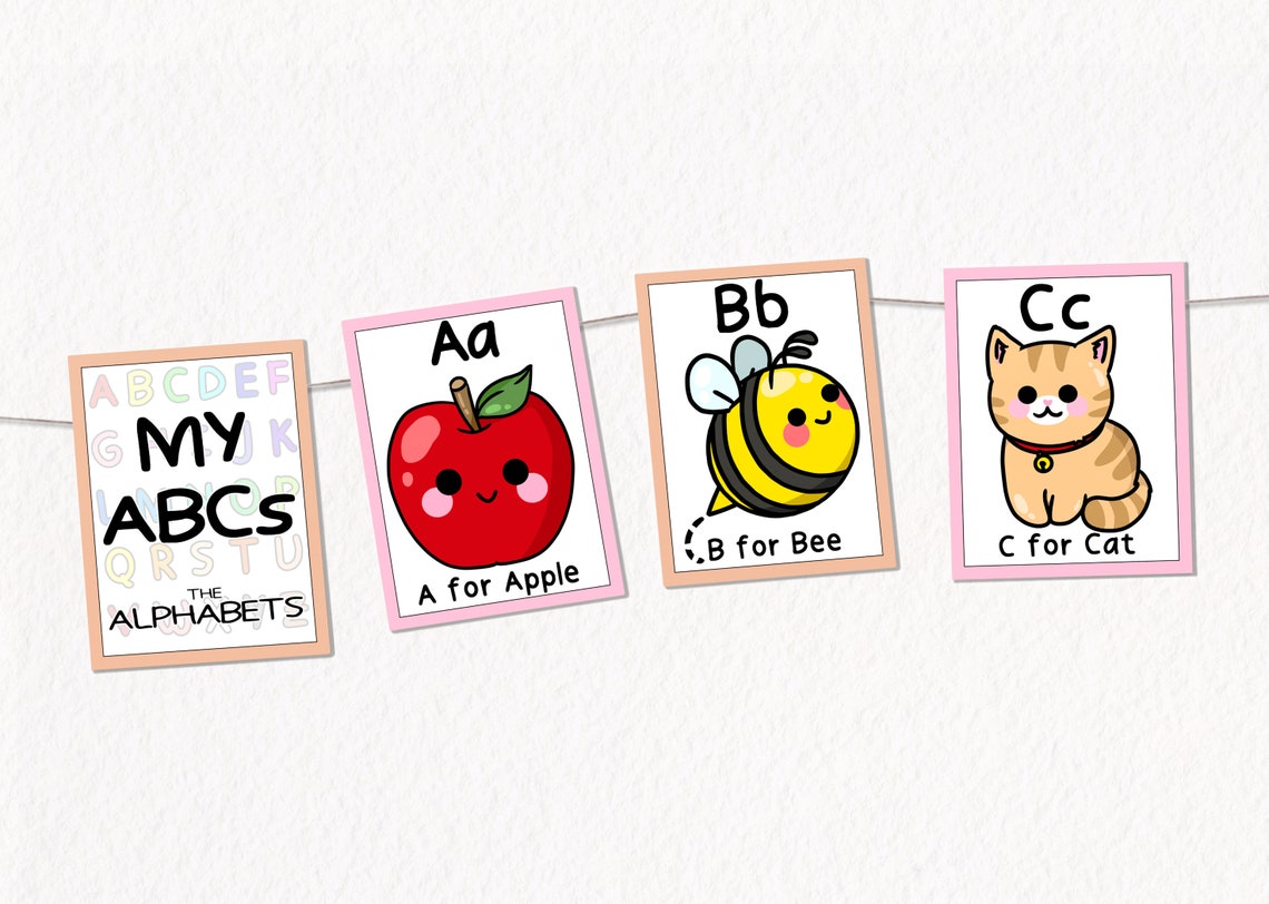 My ABC Educational Flash Cards, A-Z Flash Cards, Alphabet Picture Cards ...