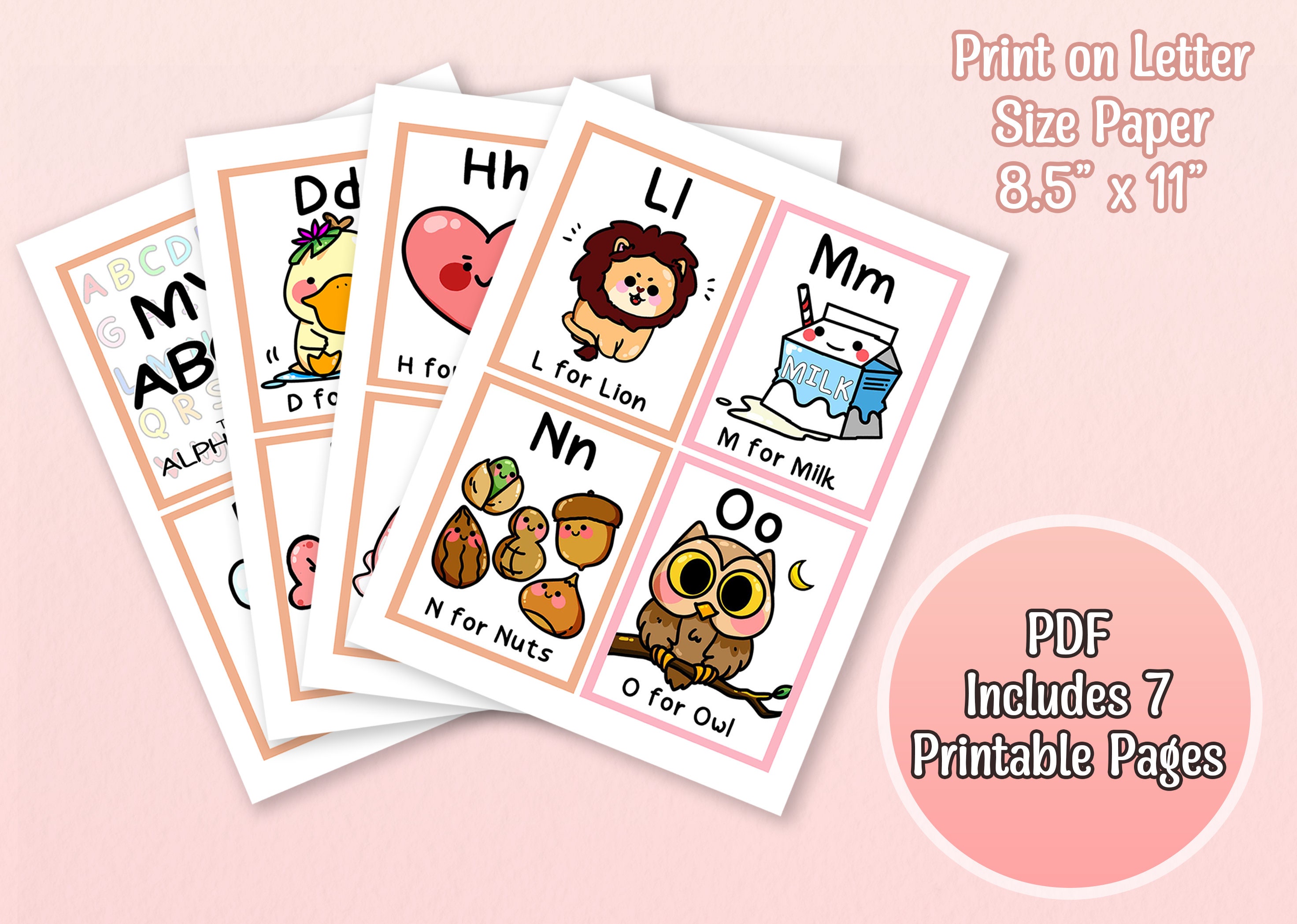 My ABC Educational Flash Cards, A-Z Flash Cards, Alphabet Picture Cards ...
