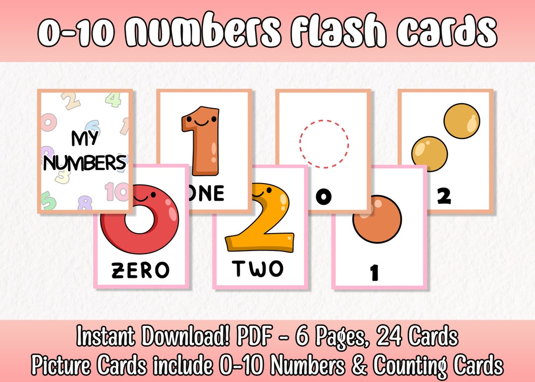 My Numbers Counting Flash Cards, 0-10 Counting Cards, Toddler Preschool ...