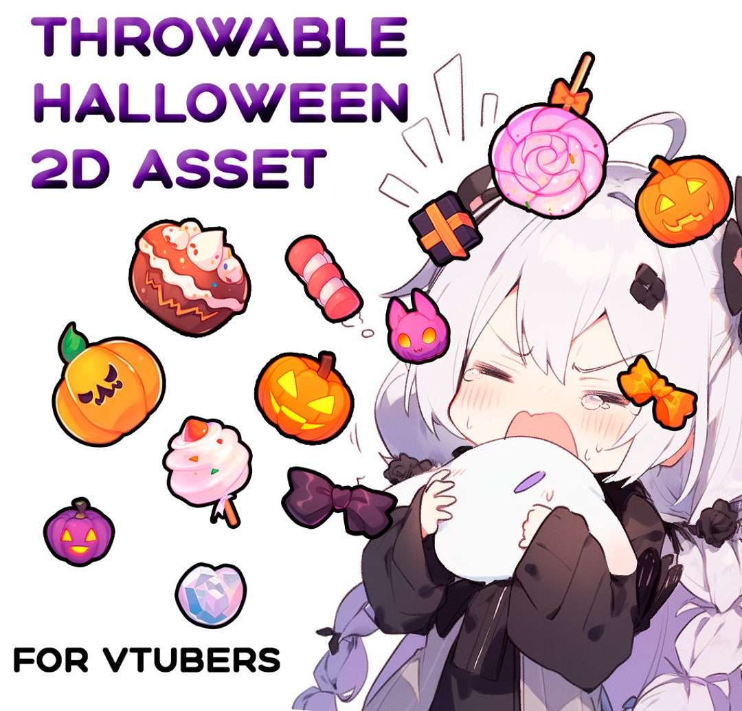 Halloween Throwable Stream Assets | Spooky Vtuber Decoration (digital ...