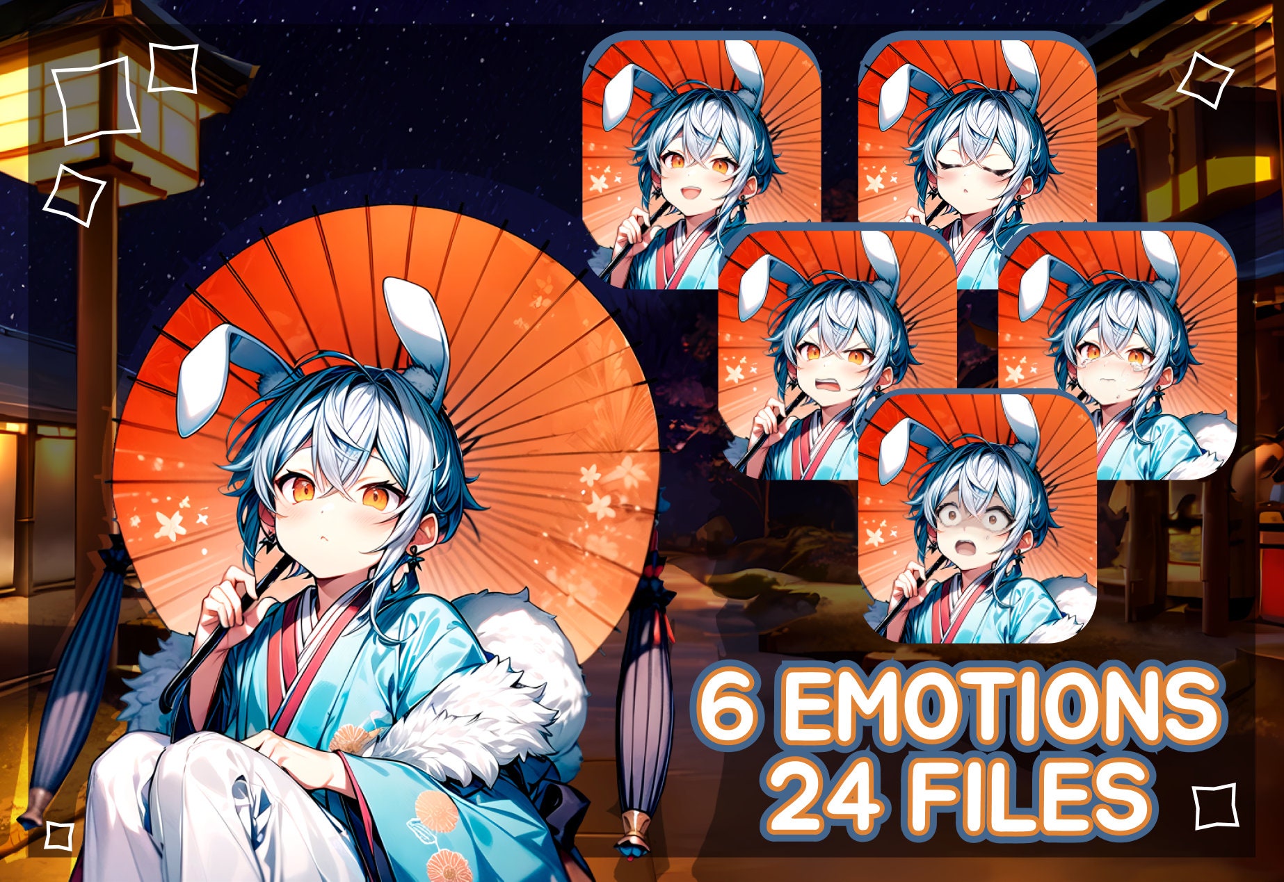 Bunny Boy Pngtuber Male Pngtuber Bonus Background Ready to Use Twitch ...