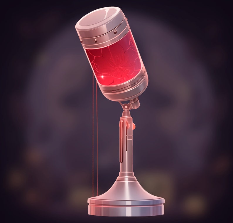 3x Vampire Microphone Vtuber Halloween| Transparent | Spooky | Digital ...