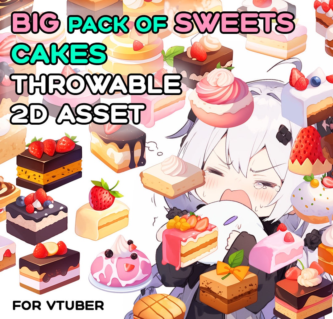 Cake Sweets Throwable Assets – Vtuber Stream Decoration (digital ...