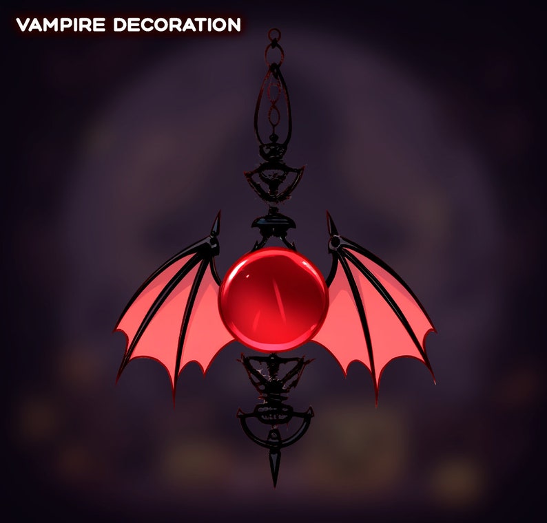 Vampire Vtuber Halloween Stream Decoration | Spooky Digital Assets ...